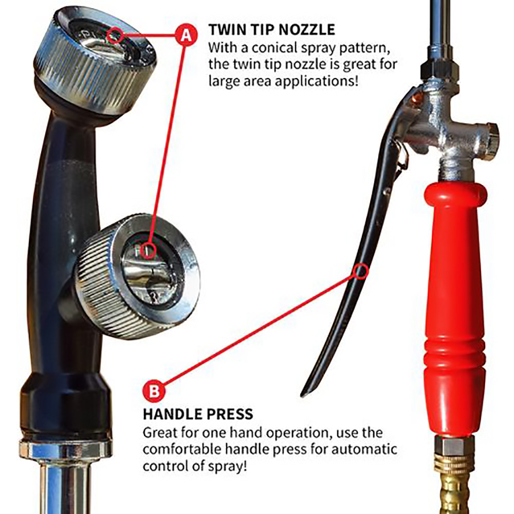 Tomahawk Pro Series 6.6 Gallon Gas Power Backpack Sprayer with Twin Tip ...